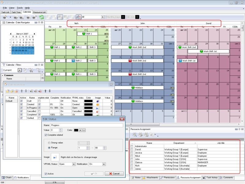 Multi User Calendar Facilitates Collaboration Between Several Users